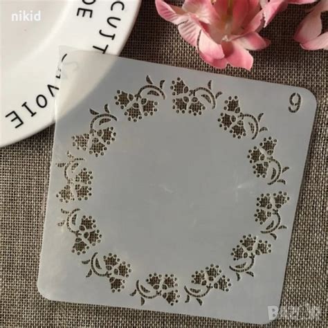 8 вида венец стенсил шаблон за спрей торта украса кекс декорацияспрей за Scrapbooking в Други в
