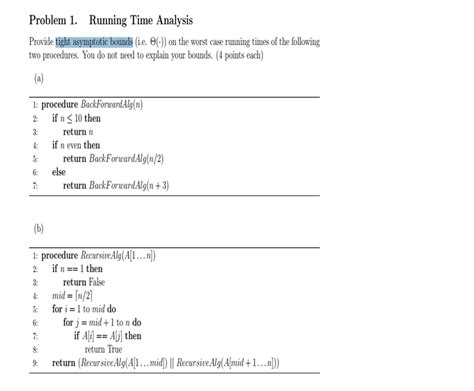 Solved Problem 1 Running Time Analysis Provide I Symptotic