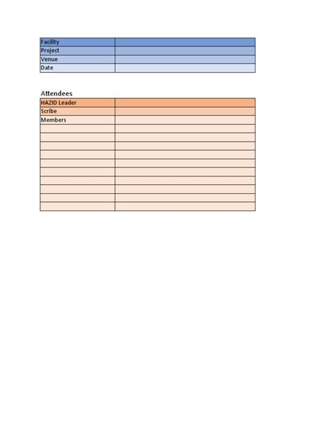 Hazard Identification Hazid Study Worksheet Template Pdf Hazard Identification Hazid Study Worksheet Template Pdf