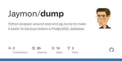 Github Jaymondump Python Wrapper Around Psql And Pgdump To Make It
