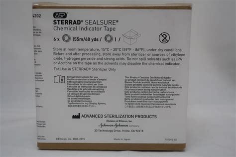 New Asp 14202 Sterrad Sealsure Chemical Indicator Tape 55m 60yds
