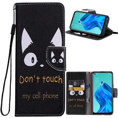 For Oppo Reno5 A ケース スマホケース 手帳型 ケース For Oppo Reno5 A カバー 猫 ストラップホール付きスタンド機能付き スマホカバー 財布型 マグネット付き