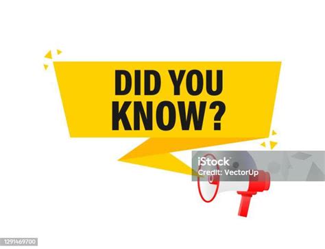 당신은 흰색 배경에 3d 스타일로 메가 폰 노란색 배너를 알고 계십니까 벡터 그림입니다 Fyi에 대한 스톡 벡터 아트 및 기타 이미지 Fyi 기포 대화 풍선 문자
