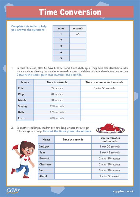Time Conversion Year 5 Cgp Plus Worksheets Library