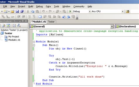 A Technique On How To Use The Exceptions Across The Net Programming