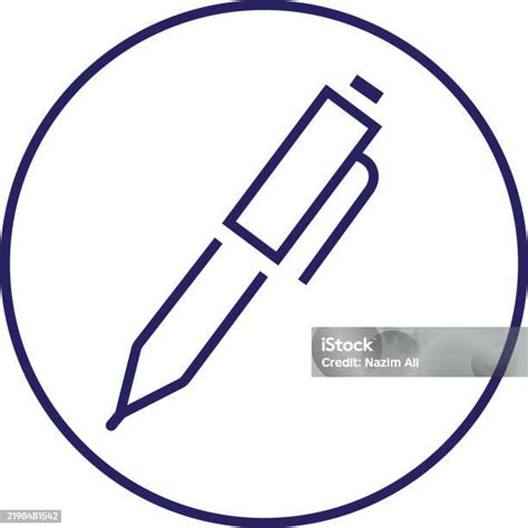 펜 쓰기 아이콘 서명 블루 펜 선 벡터 기호 와 편집 스톡 와 편집 가능한 스톡 간단한 선형 픽토그램 쓰기 도구 아이콘입니다 기호 로고 그림 절연 통하고 있는 투명한 배경