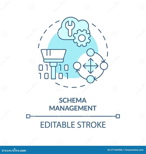 Schema Management Blue Gradient Concept Icon Cartoon Vector 272163577