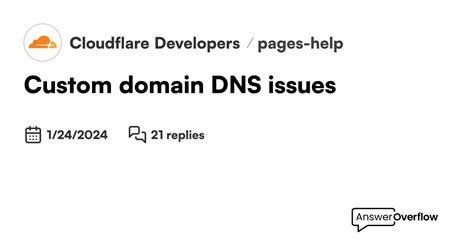 Custom Domain Dns Issues Cloudflare Developers