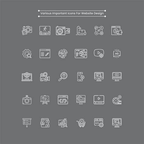 Various Icon For Ui Design Vector Illustration 10557353 Vector Art At Vecteezy