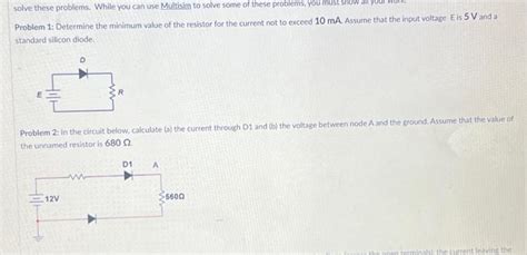 Solved Solve These Problems While You Can Use Multisim To