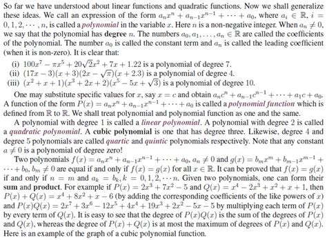 polynomial functions definition formula solved example problems exercise algebra