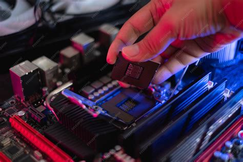 Premium Photo Install A Processor Into A Motherboard