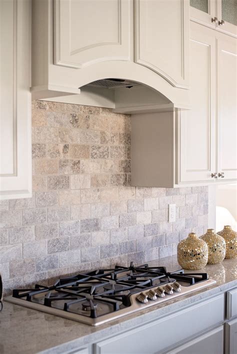Grey Travertine Tile Backsplash