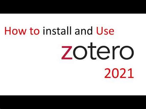 How To Install And Use Zotero For Reference Citations Simple And Quick Guide YouTube