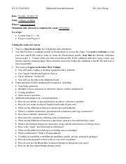 Midterm StudyGuide Pdf CS 213 Fall 2020 Midterm Exam Information Dr Lily Chang Date Tuesday