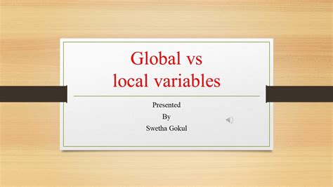 C Programming Tutorial Part 3 Global And Local Scope Swetha Gokul Youtube