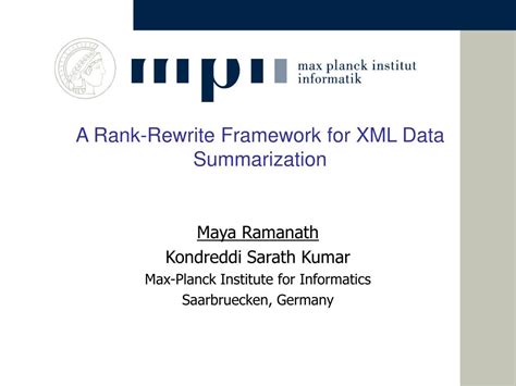 Ppt A Rank Rewrite Framework For Xml Data Summarization Powerpoint