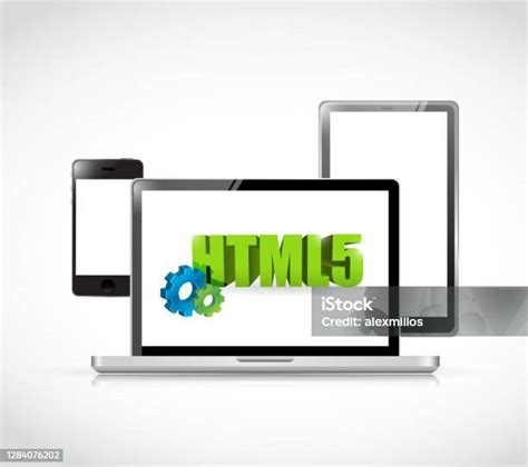 전자 제품의 Html 5 개념 세트 3차원 형태에 대한 스톡 벡터 아트 및 기타 이미지 3차원 형태 Html