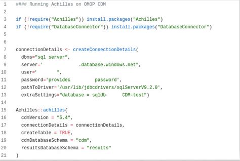 Getting An Error Running Achilles Implementers OHDSI Forums