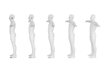Natural Male In T Pose In 5 Topologies 3d Turbosquid 2121798