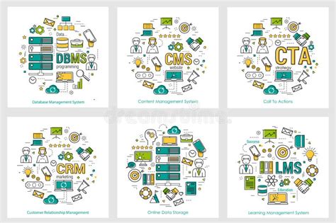CODING Six Square Concepts Stock Vector Illustration Of Internet Design