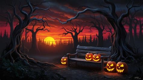 Halloween Background Illustrationhalloween Wallpapera Spooky Forest