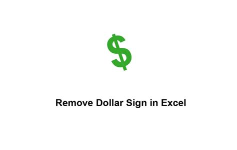 remove or delete dollar sign in excel