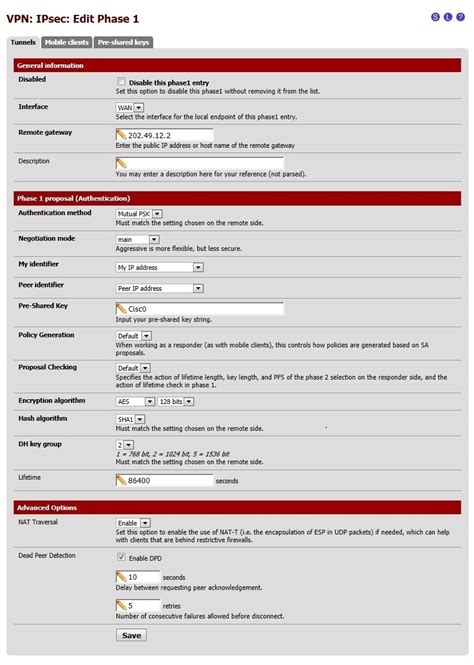 Site To Site IPSEC VPN Between Cisco ASA And PfSense