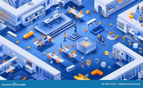 Isometric Blueprint Of A Smart Educational Facility With Digital Classrooms And Automated