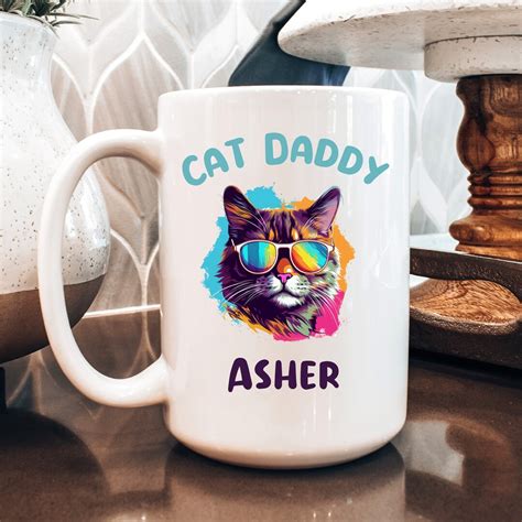 Cat Dad Mug Custom Cat Dad Mug Personalized Cat Dad Mug Cat Dad Coffee Mug T For A Cat