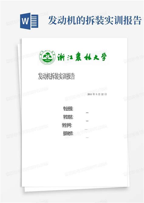 发动机拆装实训报告word模板下载编号lnbjnnxa熊猫办公