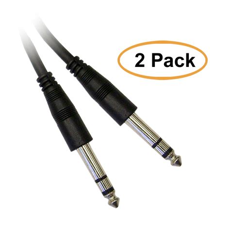 Cande 1 4 Inch Stereo Audio Patch Cable 1 4 Male 15 Feet 2 Pack