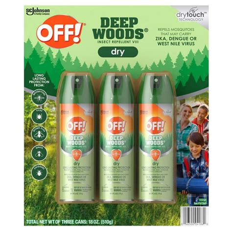 Off Deep Woods Dry Insect Repellent Spray 6 Ounce Pack Of 3