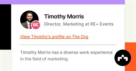 Timothy Morris Director Marketing At Re Events The Org