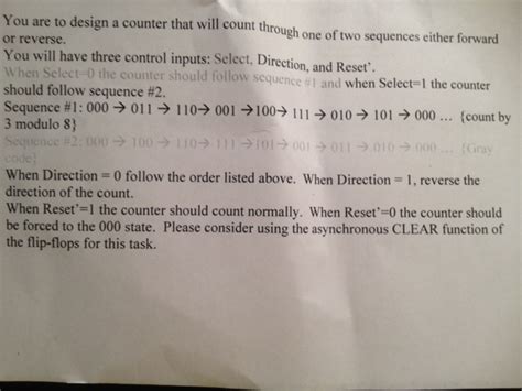 You Are To Design A Counter That Will Count Through Chegg Com