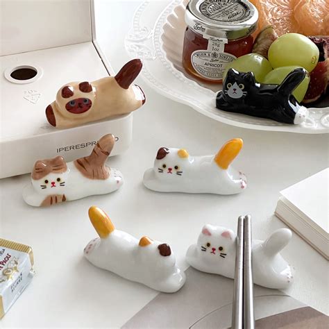 오닝 Owning 젤리 고양이 수저받침 세라믹 숟가락 젓가락 받침 위시버킷