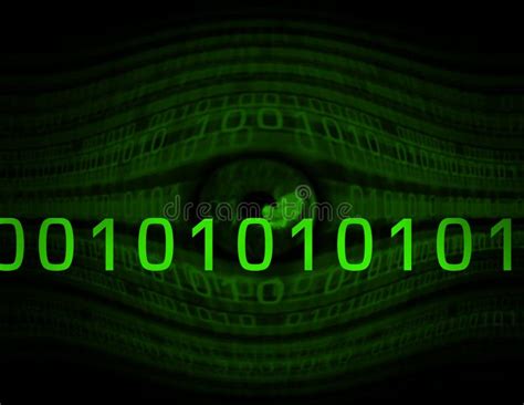 Computer Background Binary Code Matrix Style Stock Illustration