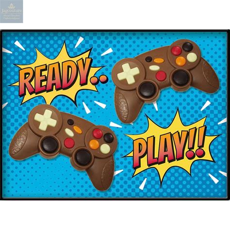 Decorated Milk Chocolate Twin Game Controllers In T Box 195mm