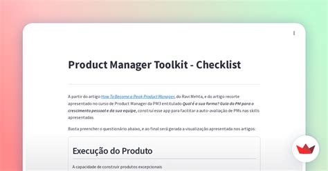 PM Toolkit Checklist