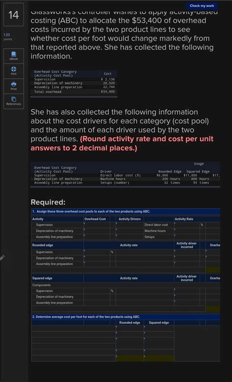 Solved Check My Work Exercise Activity Based Chegg Com