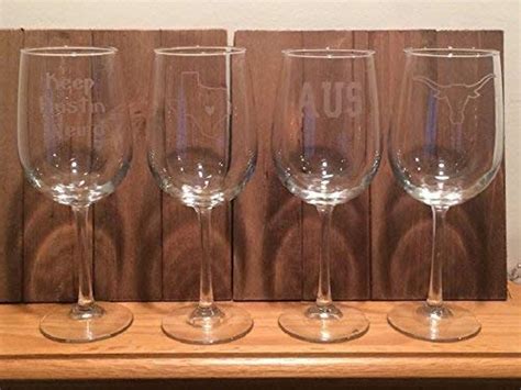 Austin Wine Glasses Set Of 4 185oz Wine Glasses Austin Texas Austin Whisky