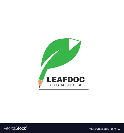 Leaf Document Writer App Icon Concept Design Vector Image