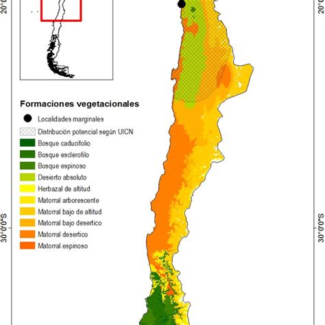 Mapa De Distribución Potencial De Desmodus Rotundus En Chile Según