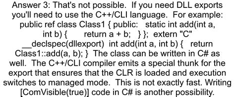 How To Export C Methods
