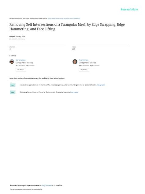 Removing Self Intersections Of A Triangular Mesh B Pdf Triangle