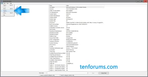 Create System Information File In Windows 10 Tutorials