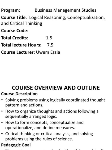 Lecture Notes On Logical Reasoning Conce Pdf Critical Thinking Fallacy