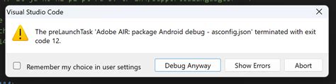 error reading adobe air application for platform android · issue
