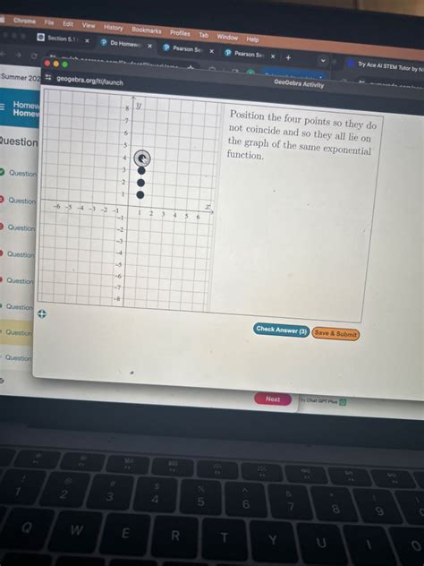Summer 202 Section 5 1 Do Homewe Pearson Se Pearson Se Try Ace AI STEM Tutor By N GeoGebra