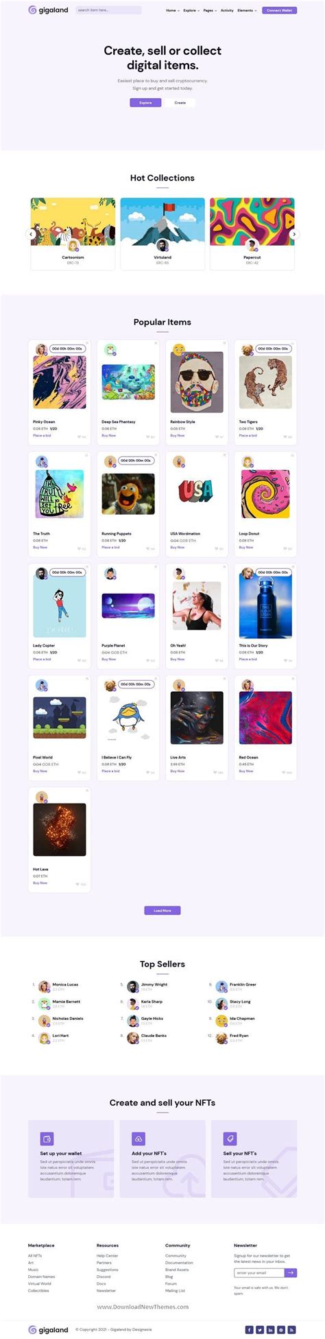 Gigaland Nft Marketplace React Js Template